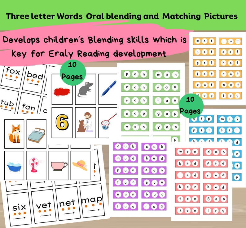 Phonics Bundle, CVC Sight Words Practice | Early Reading and Writing ...