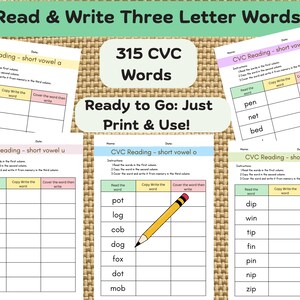 Phonics 3 Letter Word Cards, Phonics Mat, Phonics Notebook, Phonics ...