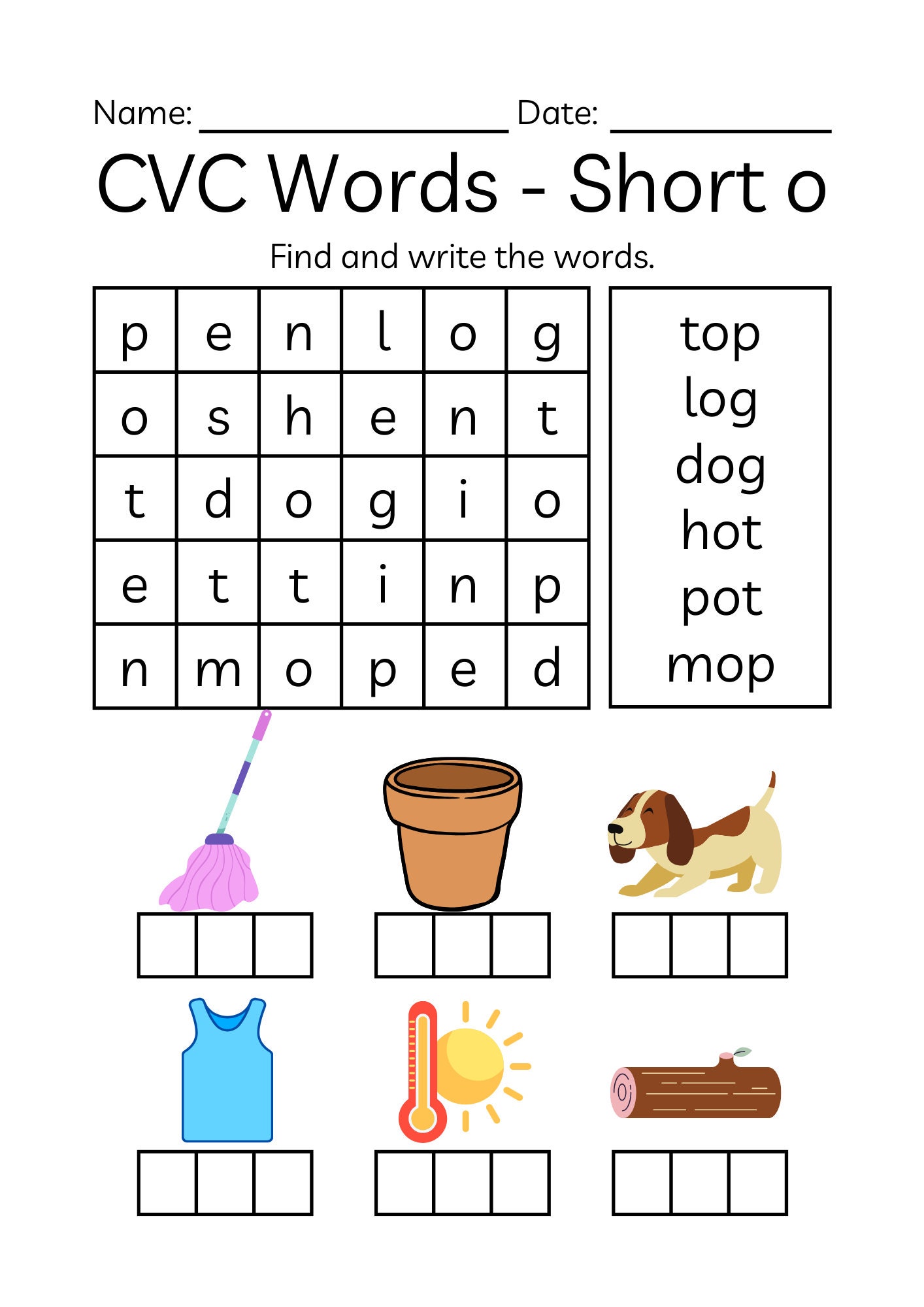 Kids Word Puzzle Phonics Worksheet, Printable Worksheets Literacy ...