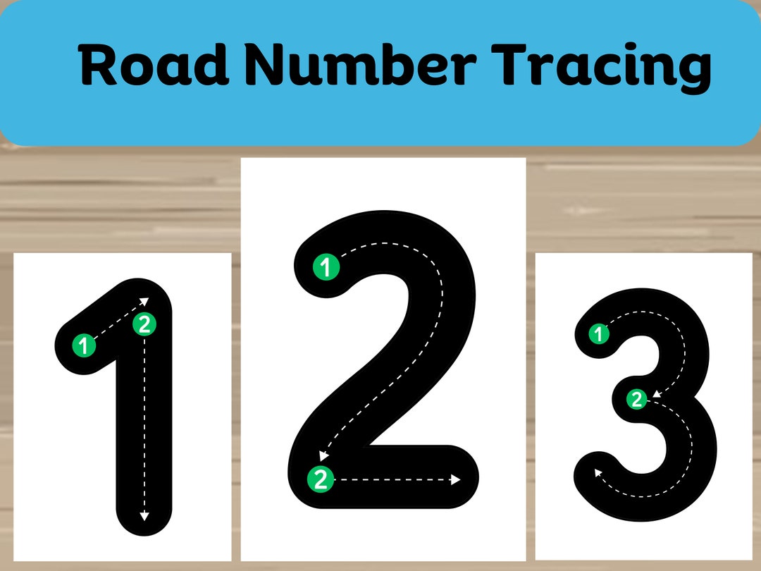 Road Numbers, Preschool Numbers Tracing Worksheet 1-10, Handwriting ...
