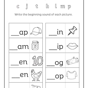 Phonics Beginning Sound Read Three Letter Words Kids Educational ...