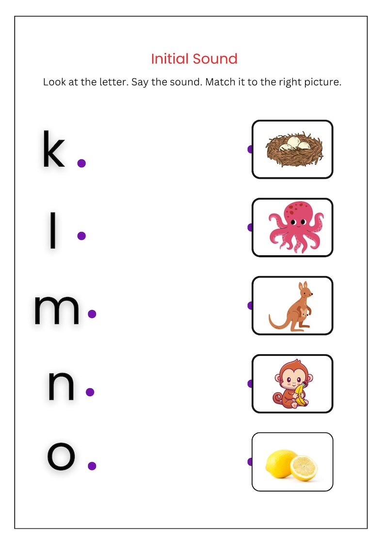 Phonics Initial Sound Matching Worksheets: A-Z Practice (PDF Download ...