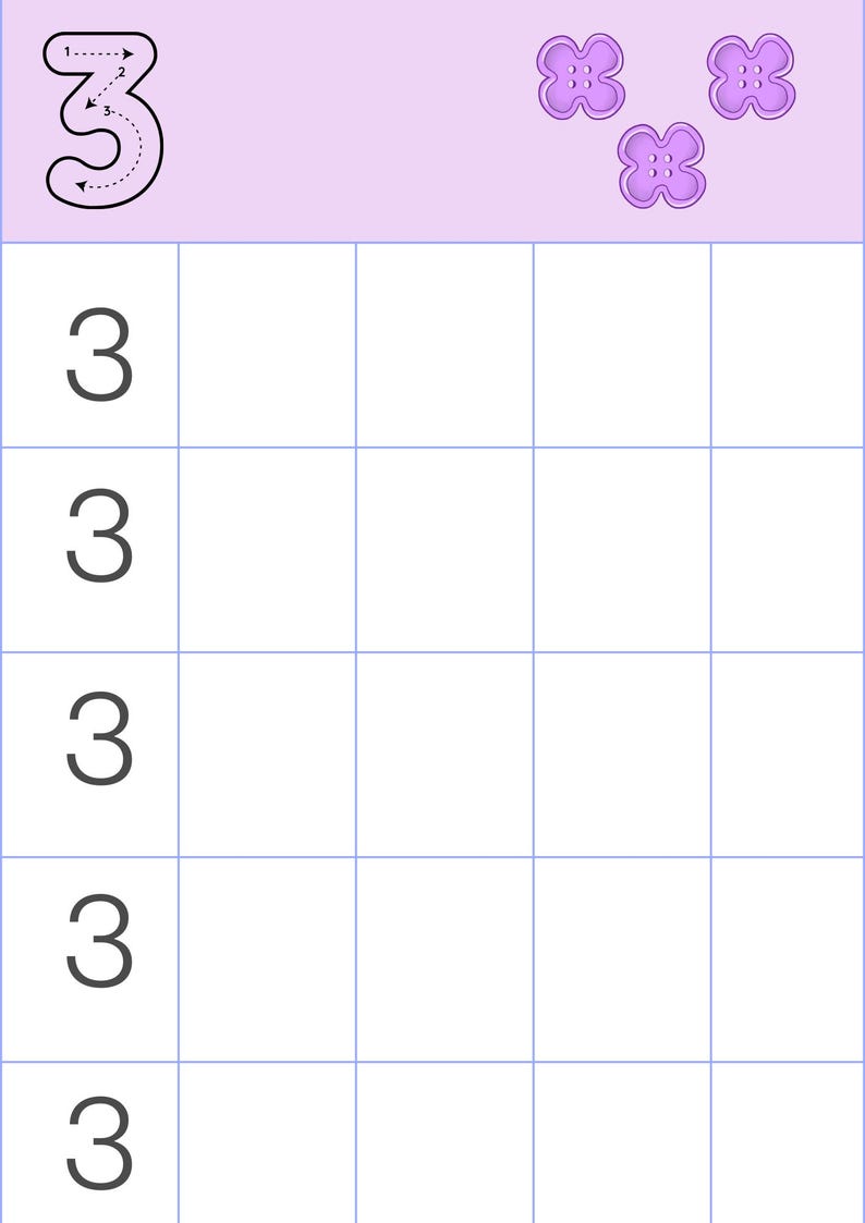 Number Writing Sheets, Number Tracing Sheets, Pre-school Number ...