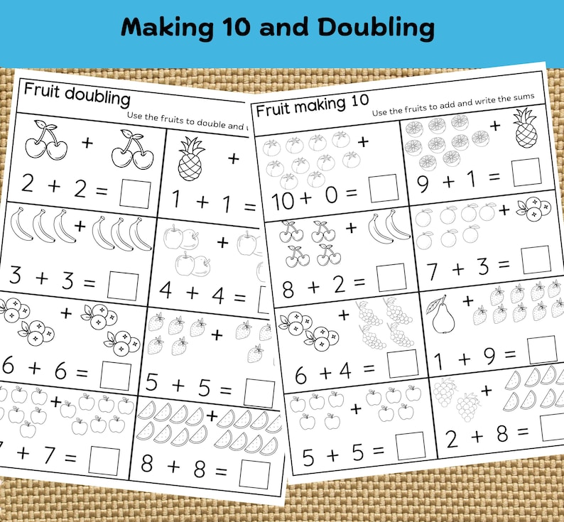 Fruit Math Worksheets: Addition, Subtraction, Problem Solving (PDF ...