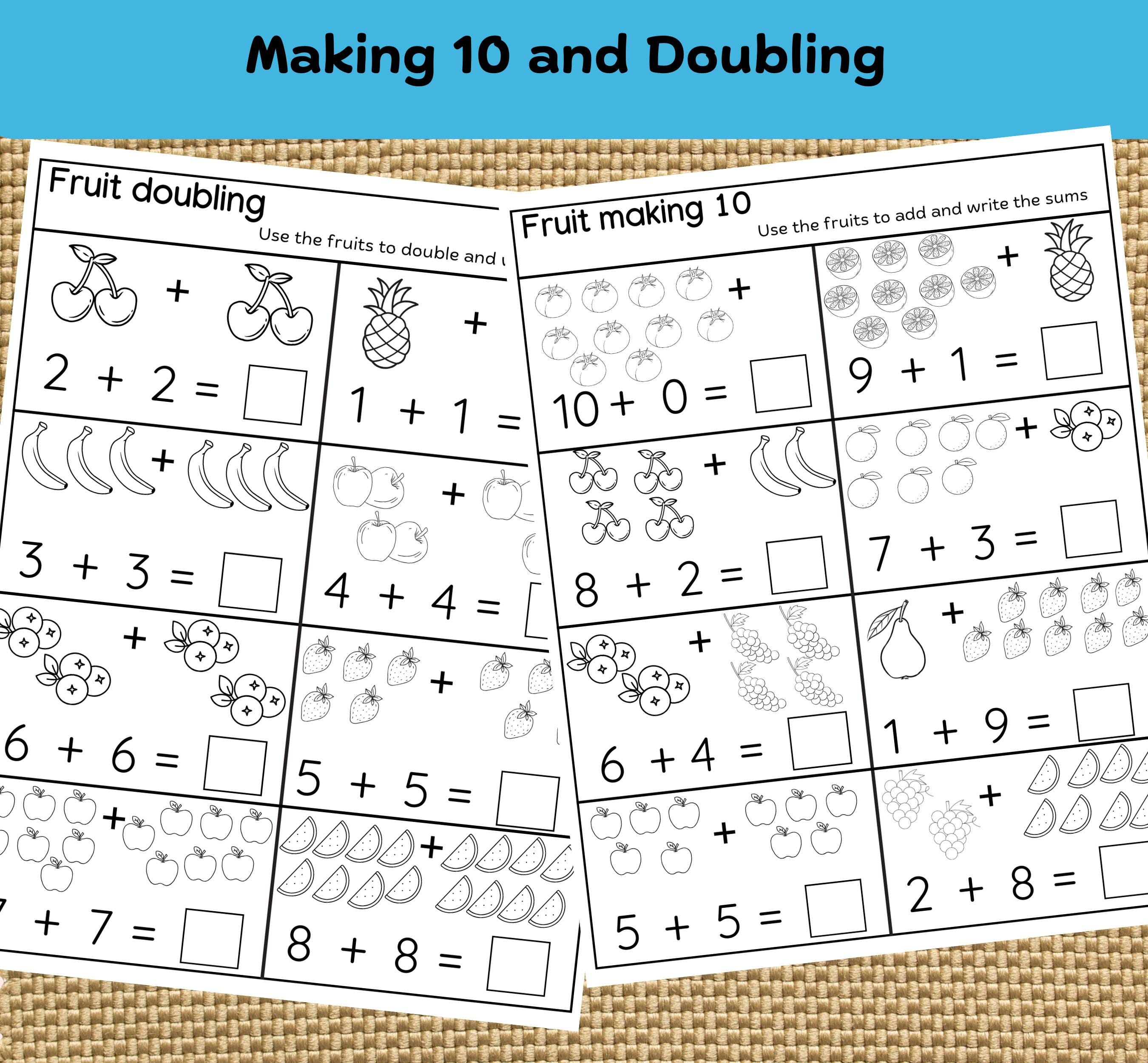 Fruit Math Worksheets: Addition, Subtraction, Problem Solving (PDF ...