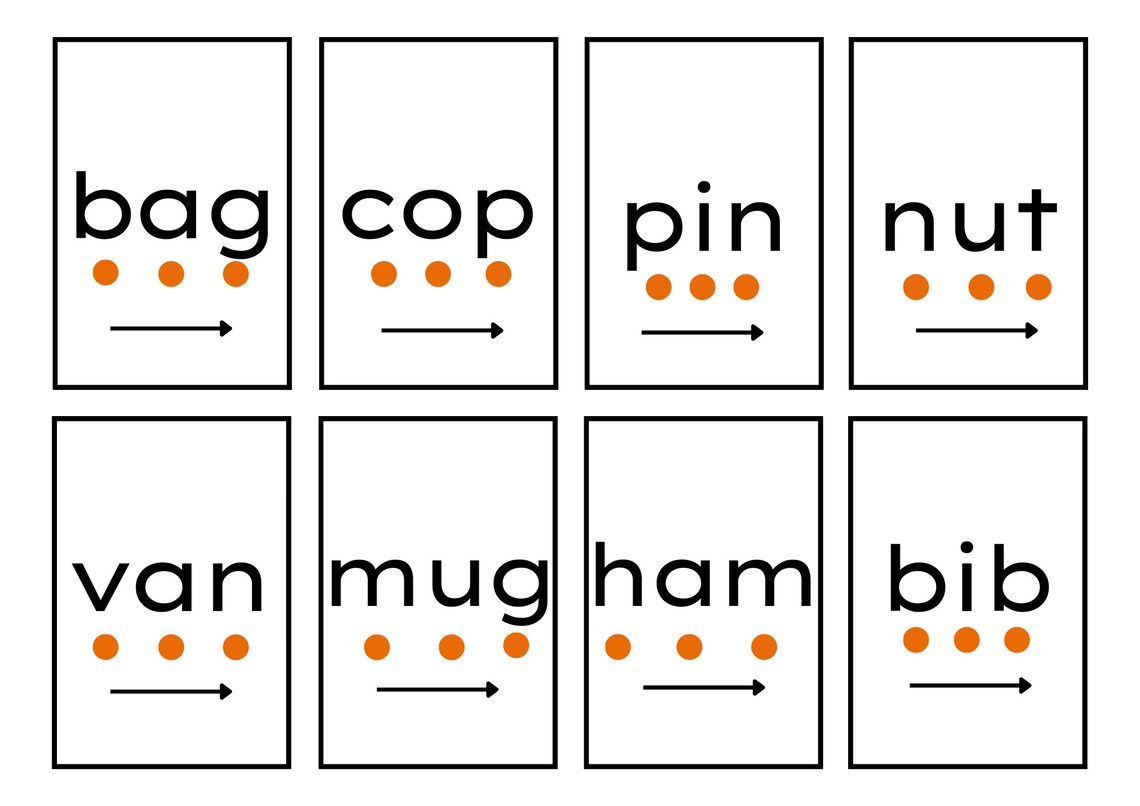 Word Matching Game Phonics Flashcards Learning to Read Homeschool ...