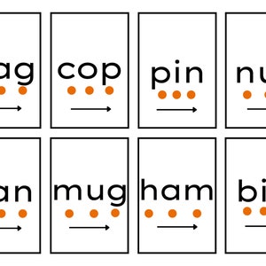 Word Matching Game Phonics Flashcards Learning to Read Homeschool ...