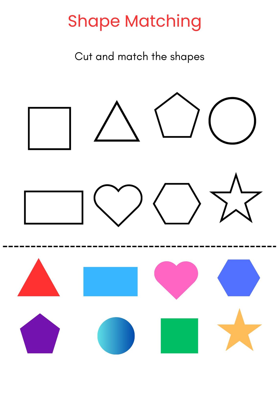 Preschool Shapes Worksheets: Matching, Sorting & Coloring (PDF Download ...