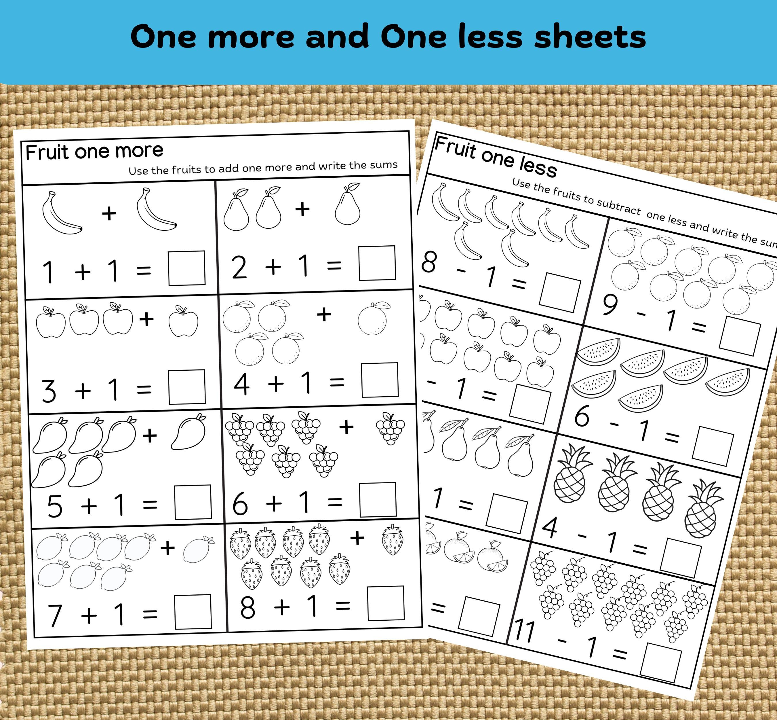 Fruit Math Worksheets: Addition, Subtraction, Problem Solving (PDF ...