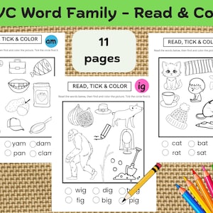 Phonics Word Family Practice, CVC Worksheets, Phonics Sheets, Reading ...