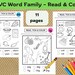 CVC Word Family Worksheets: Phonics Reading Practice (PDF Download) - Etsy