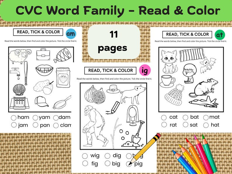 Phonics Word Family Practice, CVC Worksheets, Phonics Sheets, Reading ...