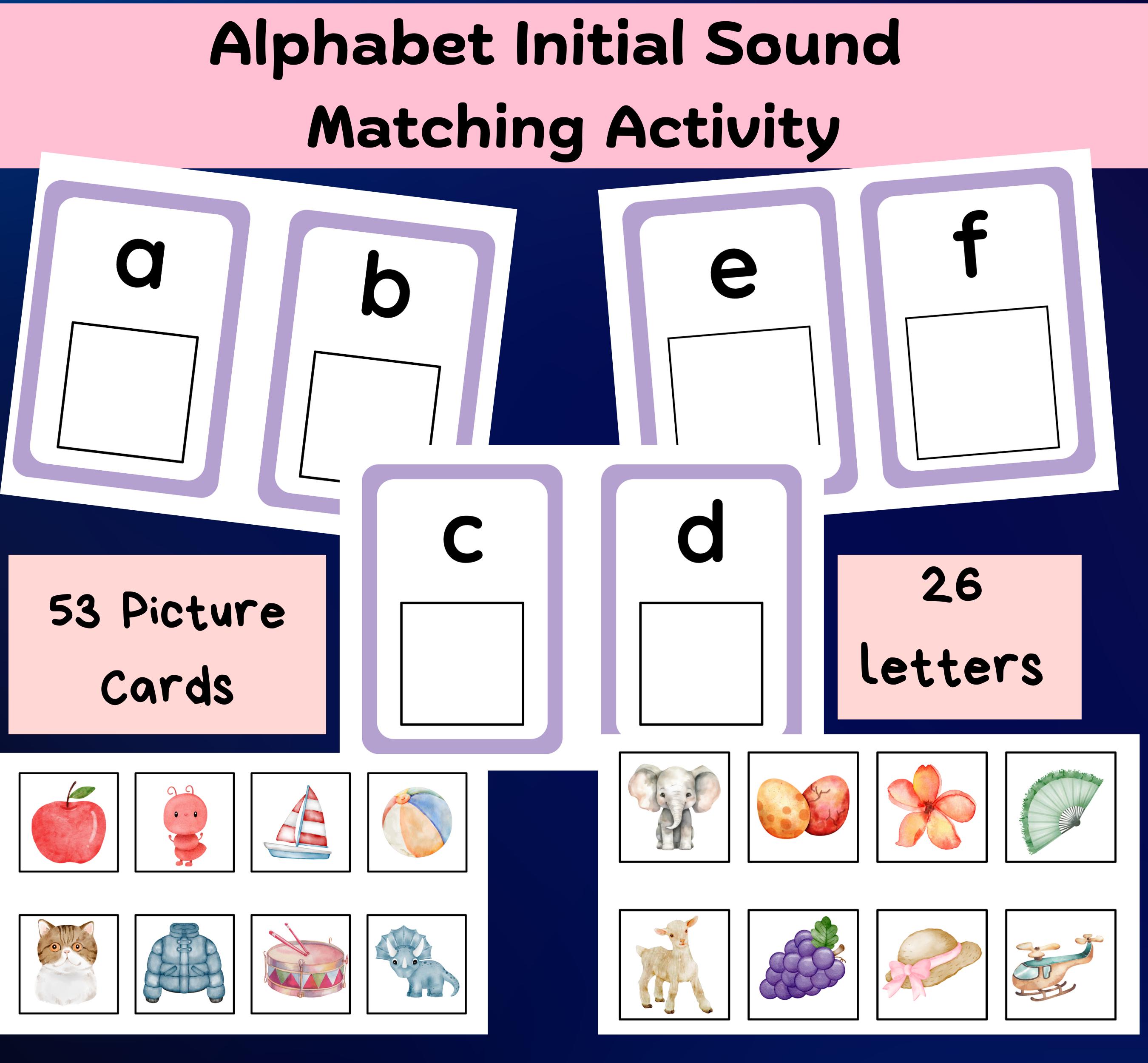 Alphabet Sound Matching Activity: Preschool Phonics Cards (printable ...