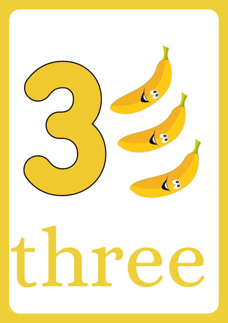 Fruit Number Flashcards 1-10: Preschool Counting Activity (instant ...