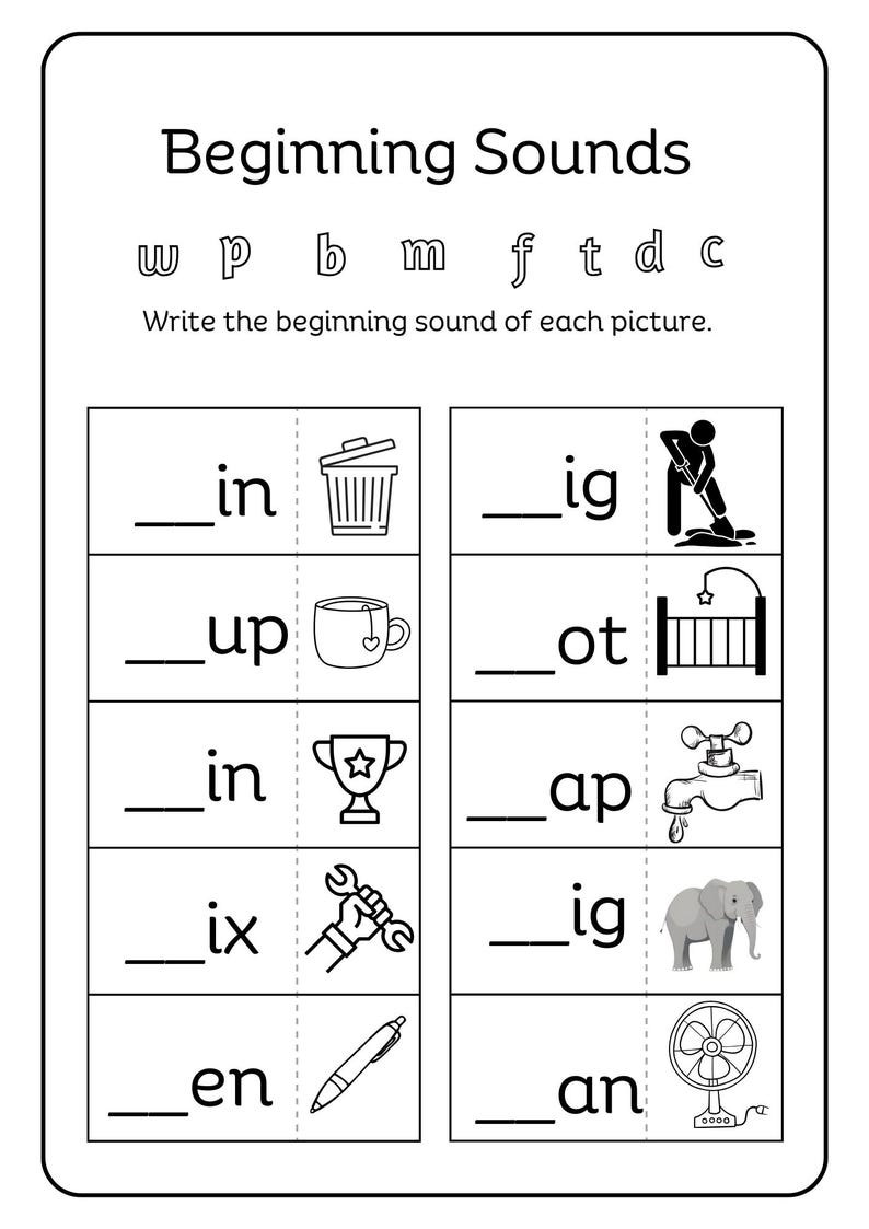 Phonics Beginning Sound Read Three Letter Words Kids Educational ...