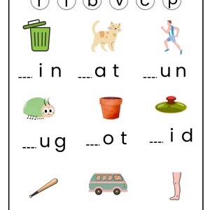 CVC Words Beginning Sound Worksheets | Phonics Practice for Early ...