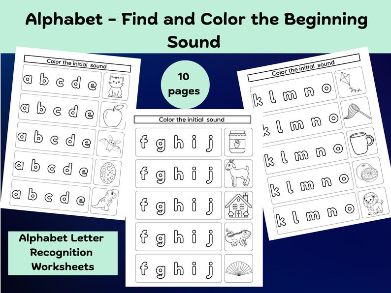 Beginning Sounds Worksheets | Phonics Worksheets for Kids |preschool ...