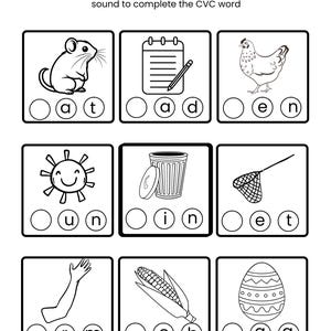 Beginning Sounds Worksheets, CVC Worksheets, Phonics Activities for ...