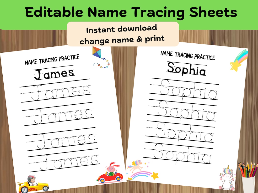 Name Writing Practice Preschool Name Tracing Kinderkarten Letter ...