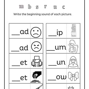 Phonics Beginning Sound Read Three Letter Words Kids Educational ...