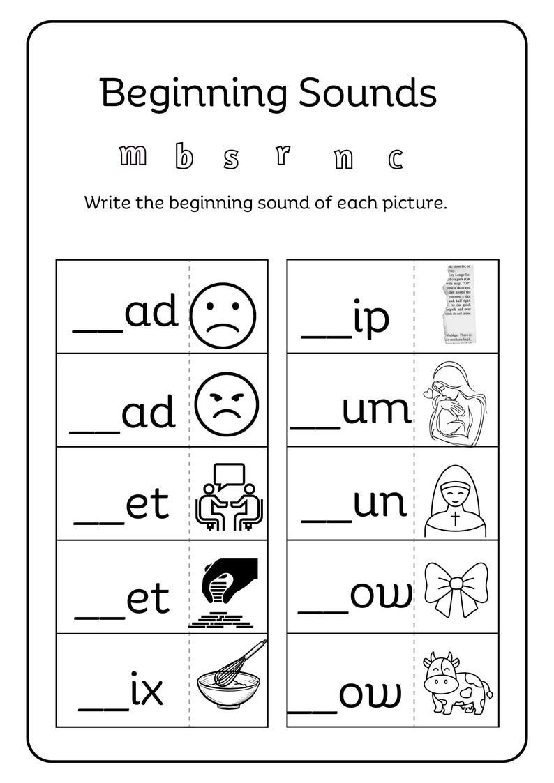 Phonics Beginning Sound Read Three Letter Words Kids Educational ...