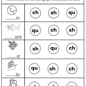 Phonics Digraph Worksheets, Sound Phonics Activities | Printable ...