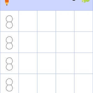 Number Writing Practice Sheets, Kids Number Tracing, Preschool Number ...