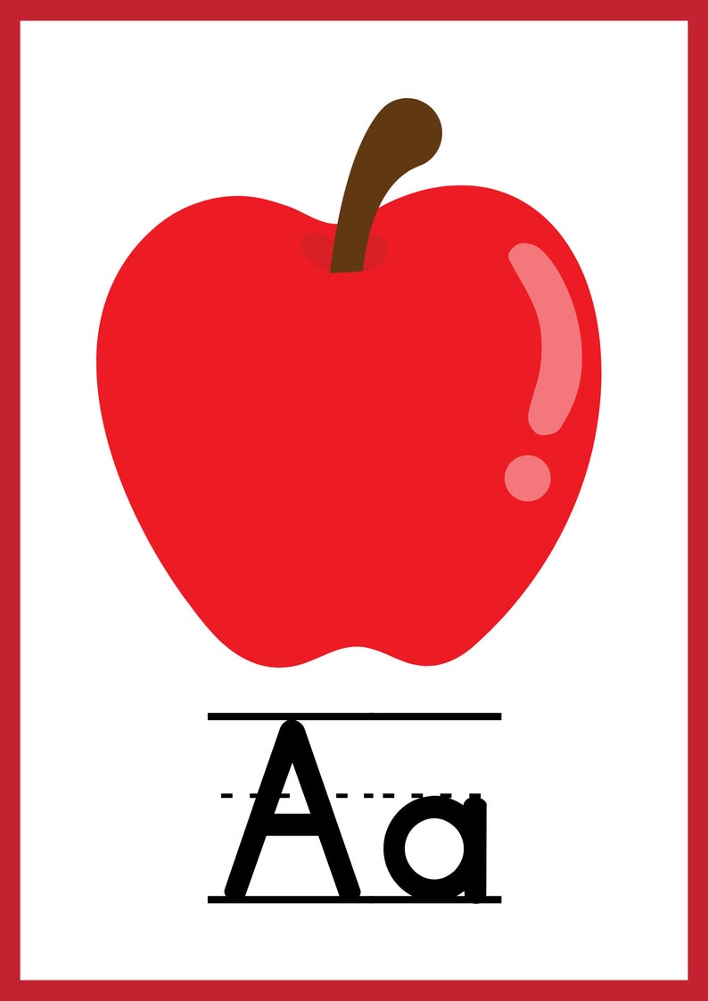 Colorful Alphabet Flash Cards Alphabet Posters, Large Format for ...