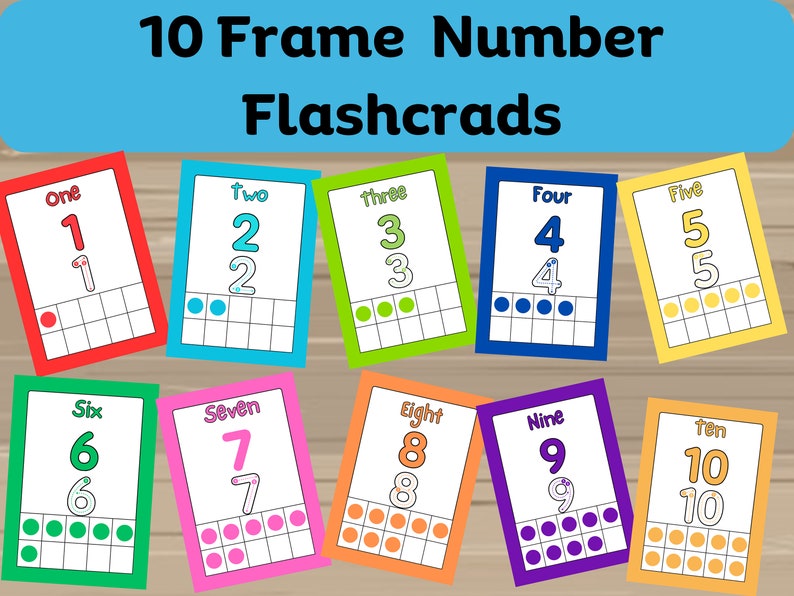 10 Number Frames Flashcards Counting Cards, Ten Frames, Printable ...