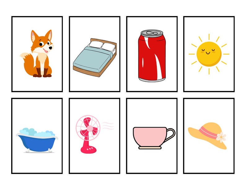 Word Matching Game Phonics Flashcards Learning to Read Homeschool ...