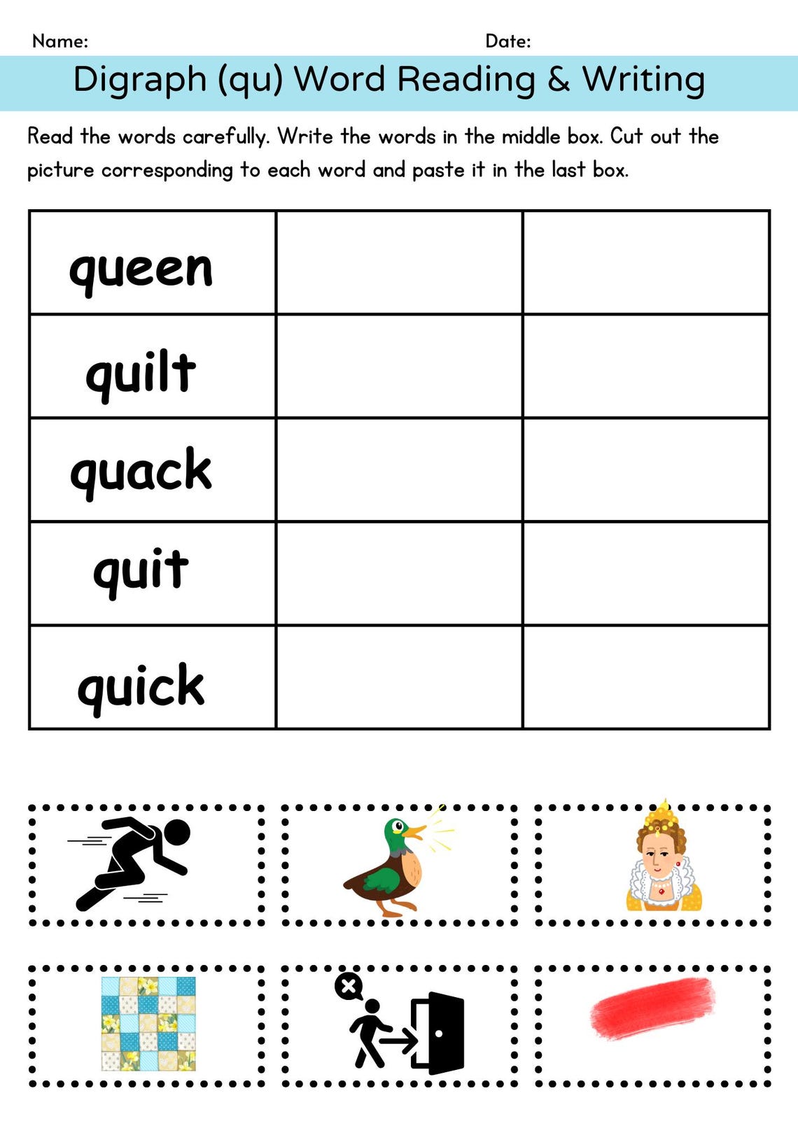 Printable Phonics Digraph Worksheets, Kindergarten Phonics Activities ...