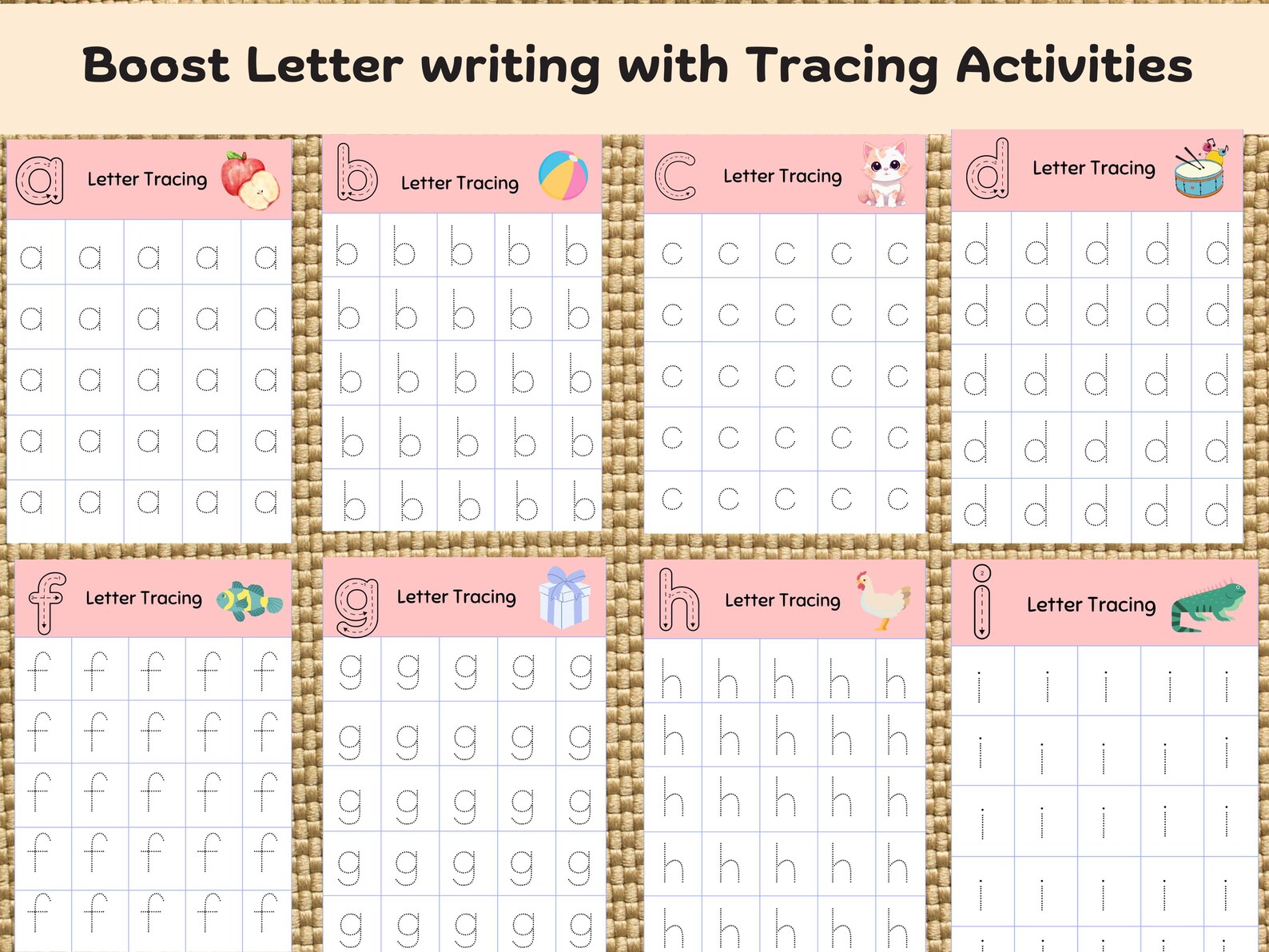 Phonics Lowercase Alphabet Tracing Sheets Kids Educational Tracing ...