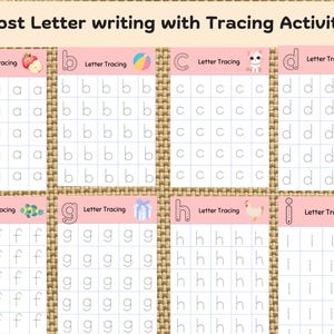 Phonics Lowercase Alphabet Tracing Sheets Kids Educational Tracing ...