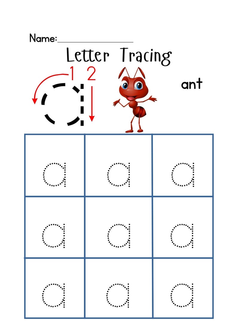 A-Z Letter Tracing Lowercase Printable Alphabet Tracing - Etsy