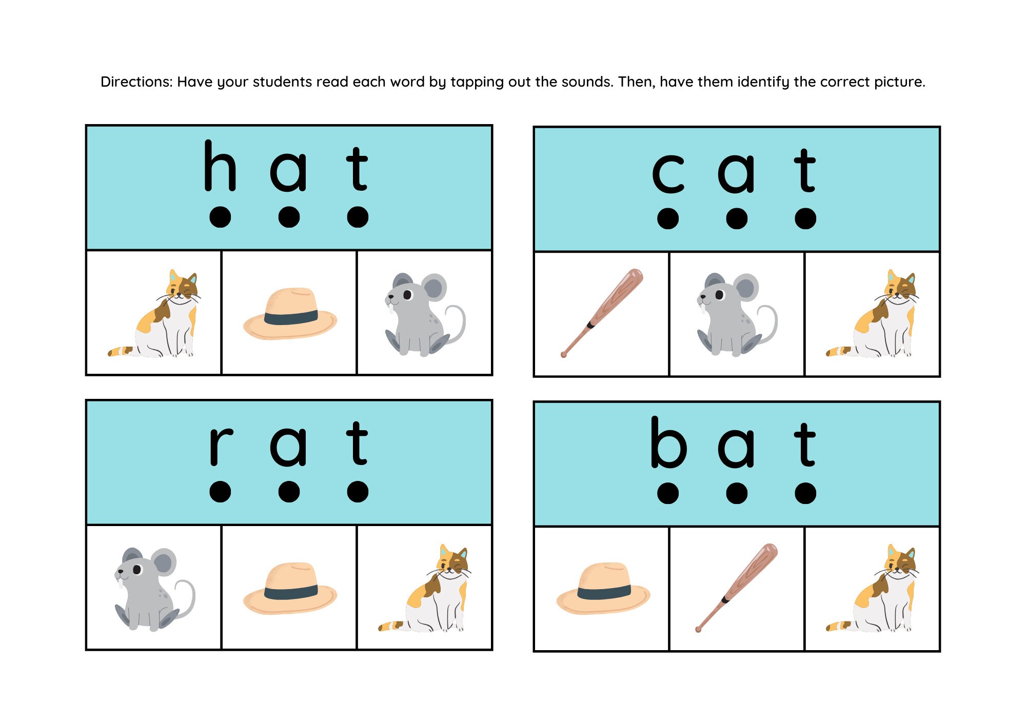 CVC Words Flash Cards Printable, CVC Words With Sound Buttons,learn to ...