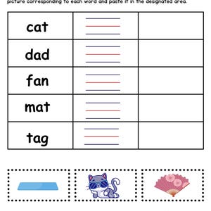 Phonics CVC Words Sheets, Reading and Writing Practice, Kindergarten ...