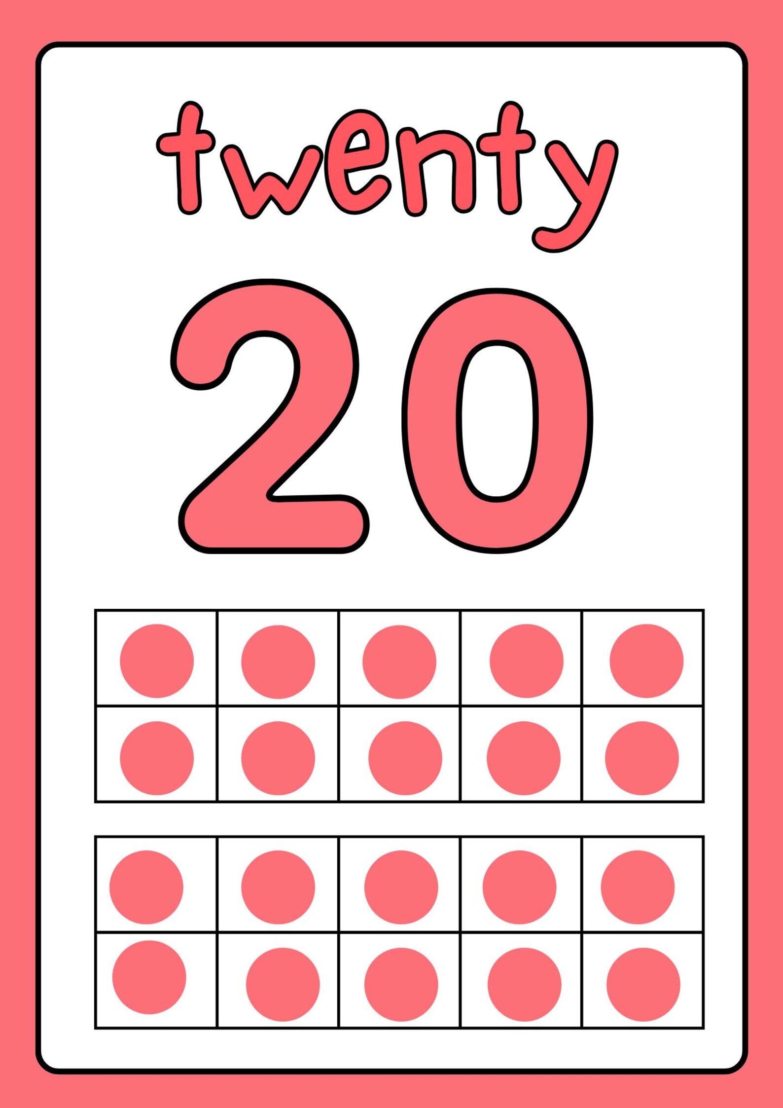 0–20 Ten Frame Number Cards | Printable Counting & Math Flashcards ...
