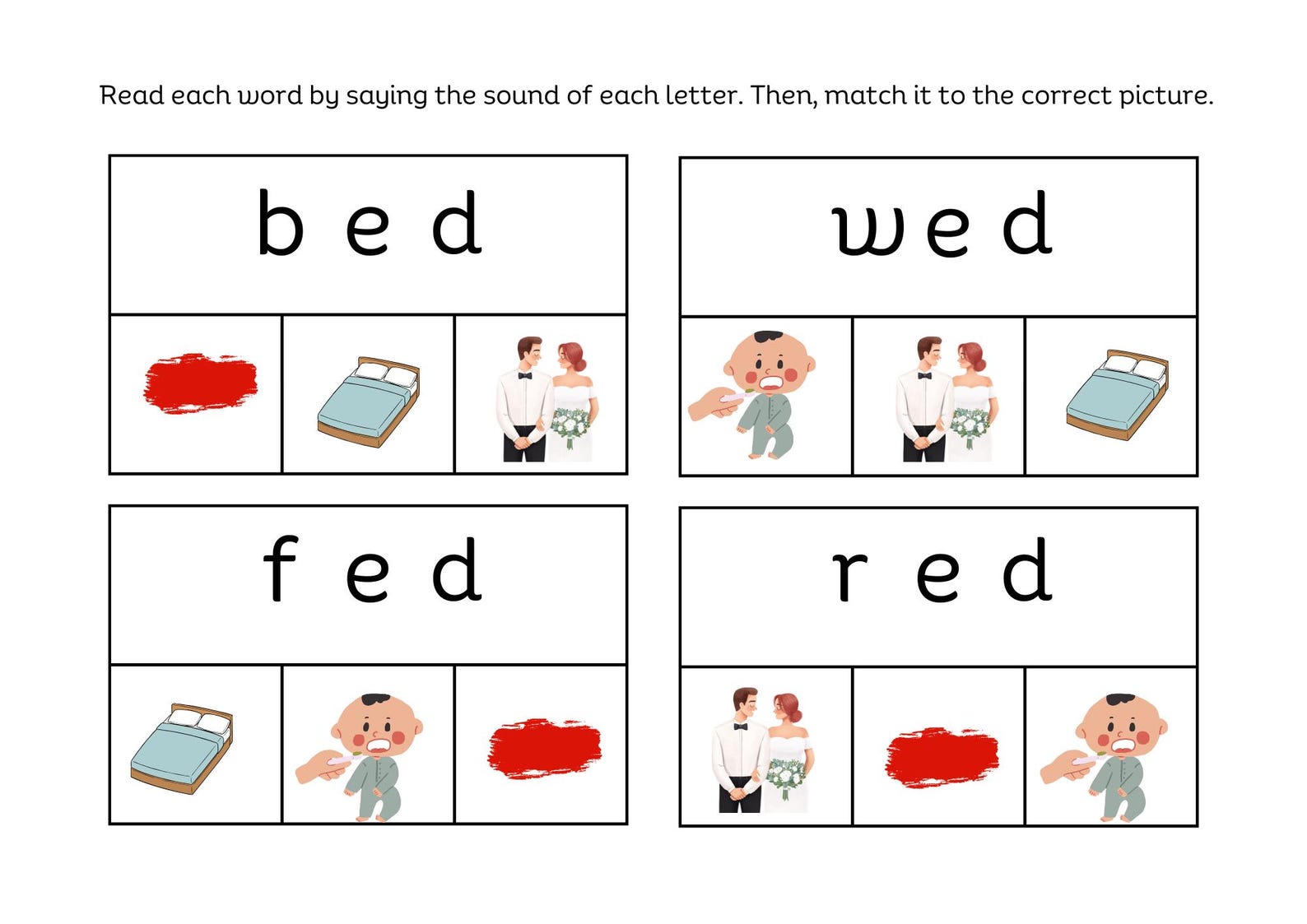 Phonics Bundle, Phonics Reading Three Letter Words, Phonics Worksheets ...