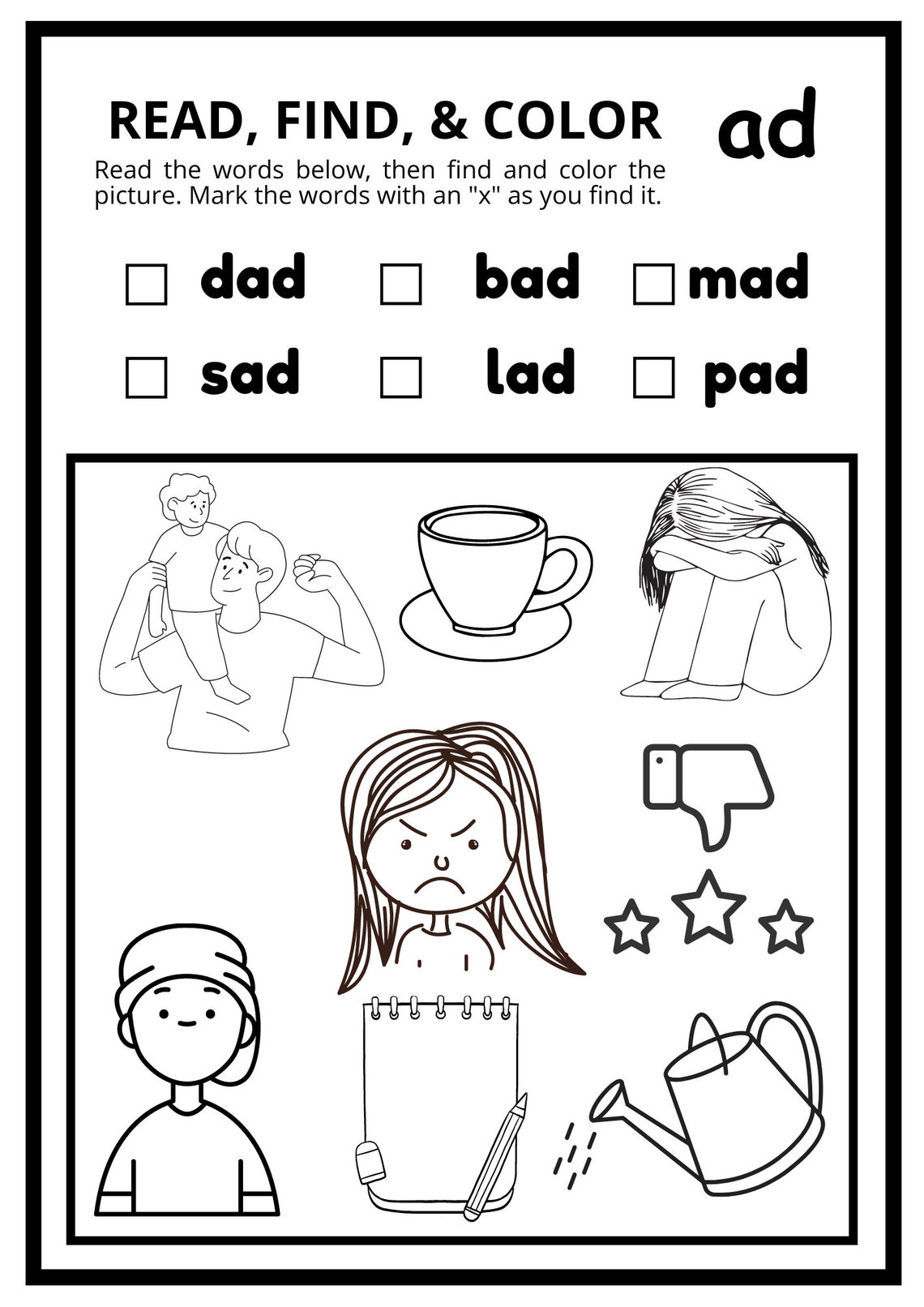 Phonics CVC Words, Early Reading, Three Letter Words, Printable ...