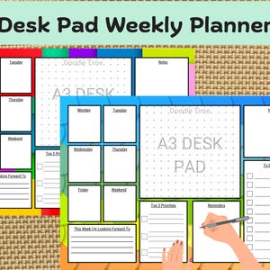 Desk Pad Planner, A3 Weekly Planner, Printable Weekly Schedule ...