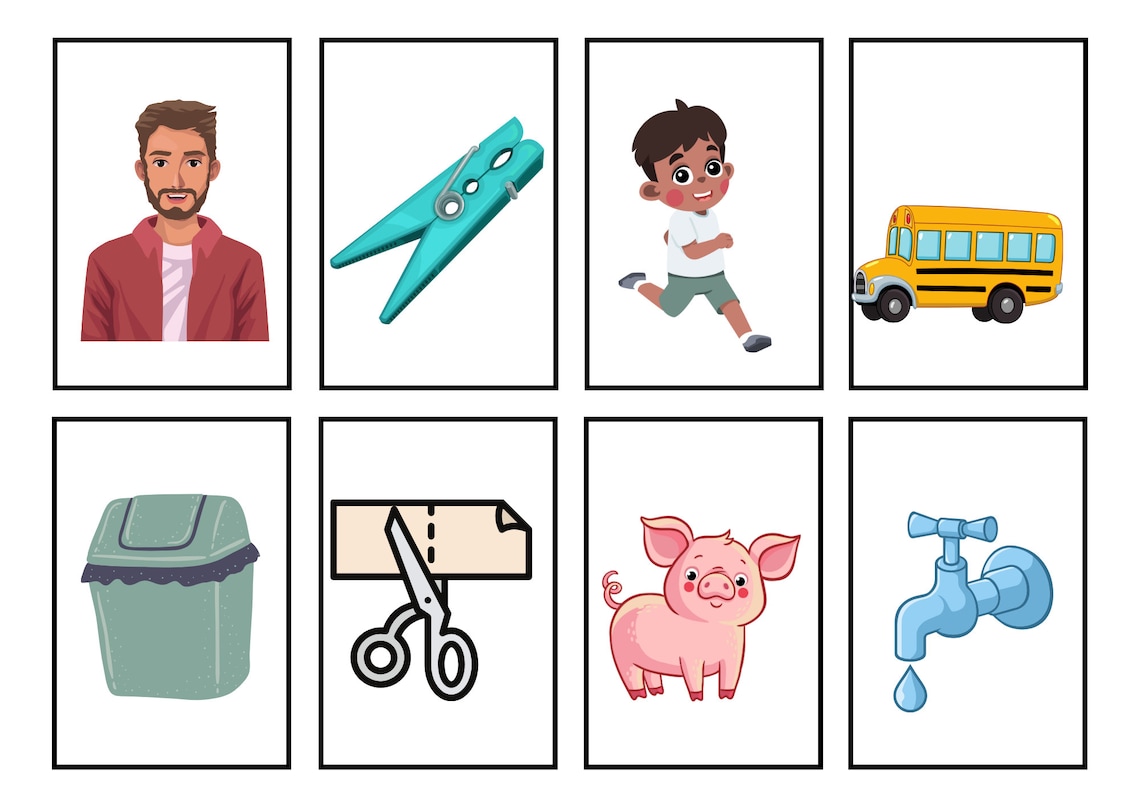 Word Matching Game Phonics Flashcards Learning to Read Homeschool ...