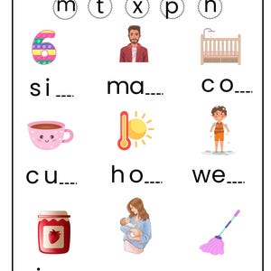 Kids Phonics CVC Words End Sound Worksheets - 10 Pages of Printable ...