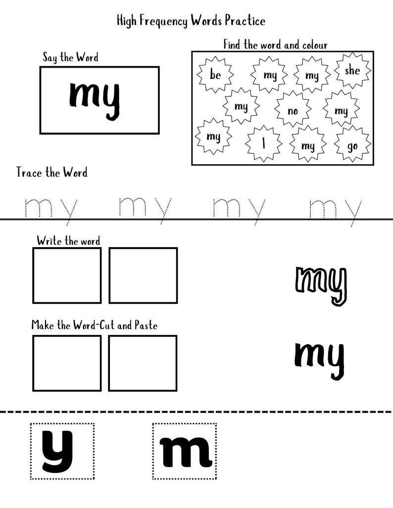Phonics Sight Words Worksheets | High Frequency Words | Early Learning ...