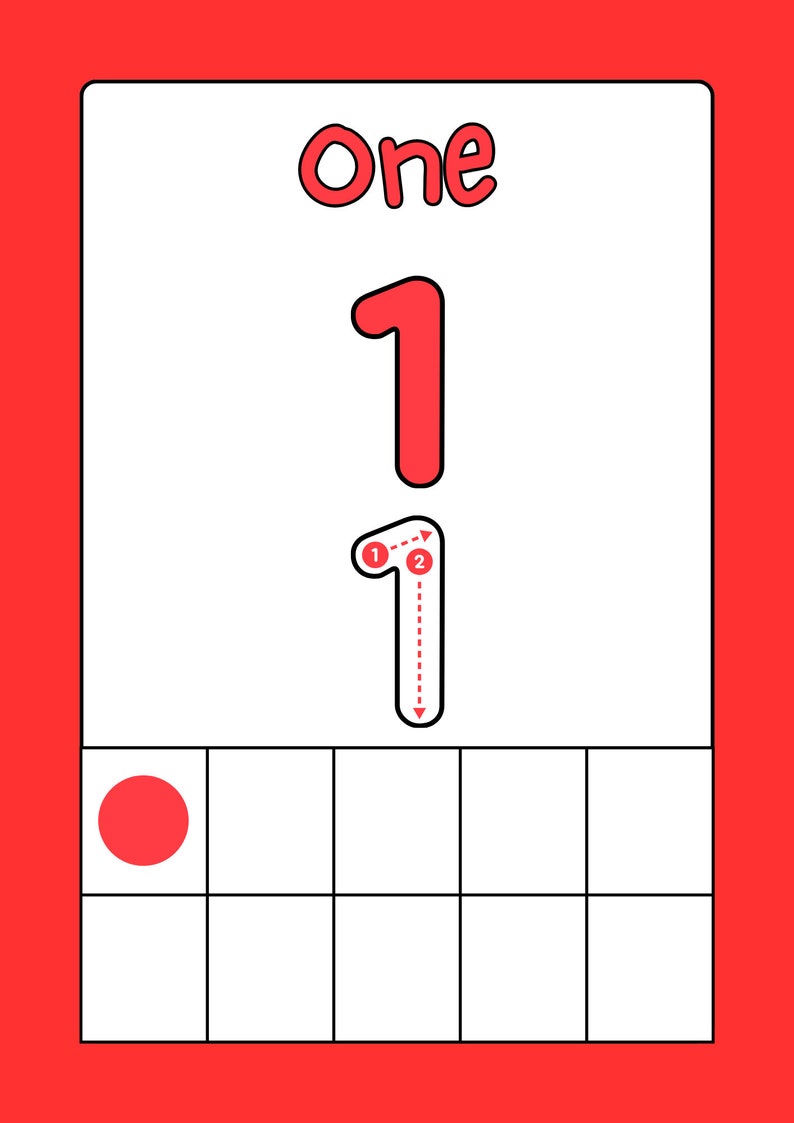 10 Number Frames Flashcards Counting Cards, Ten Frames, Printable ...