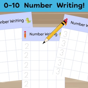 Number Writing Practice Sheets, Kids Number Tracing, Preschool Number ...