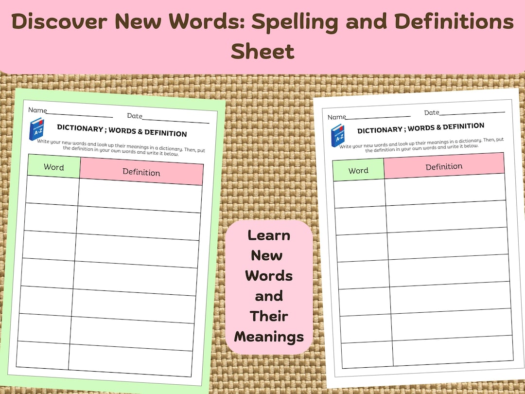 Learning New Words, Dictionary Skills, Vocabulary Worksheet, Dictionary ...
