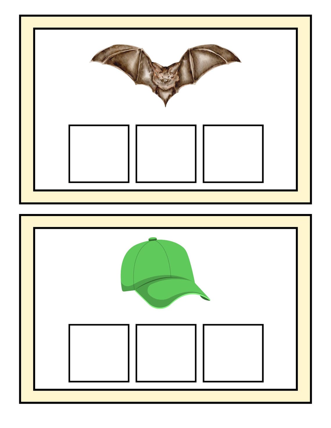 Phonics CVC Word Flashcards Three Letter Words Cards, Learning to Read ...