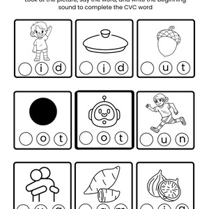 Beginning Sounds Worksheets, CVC Worksheets, Phonics Activities for ...