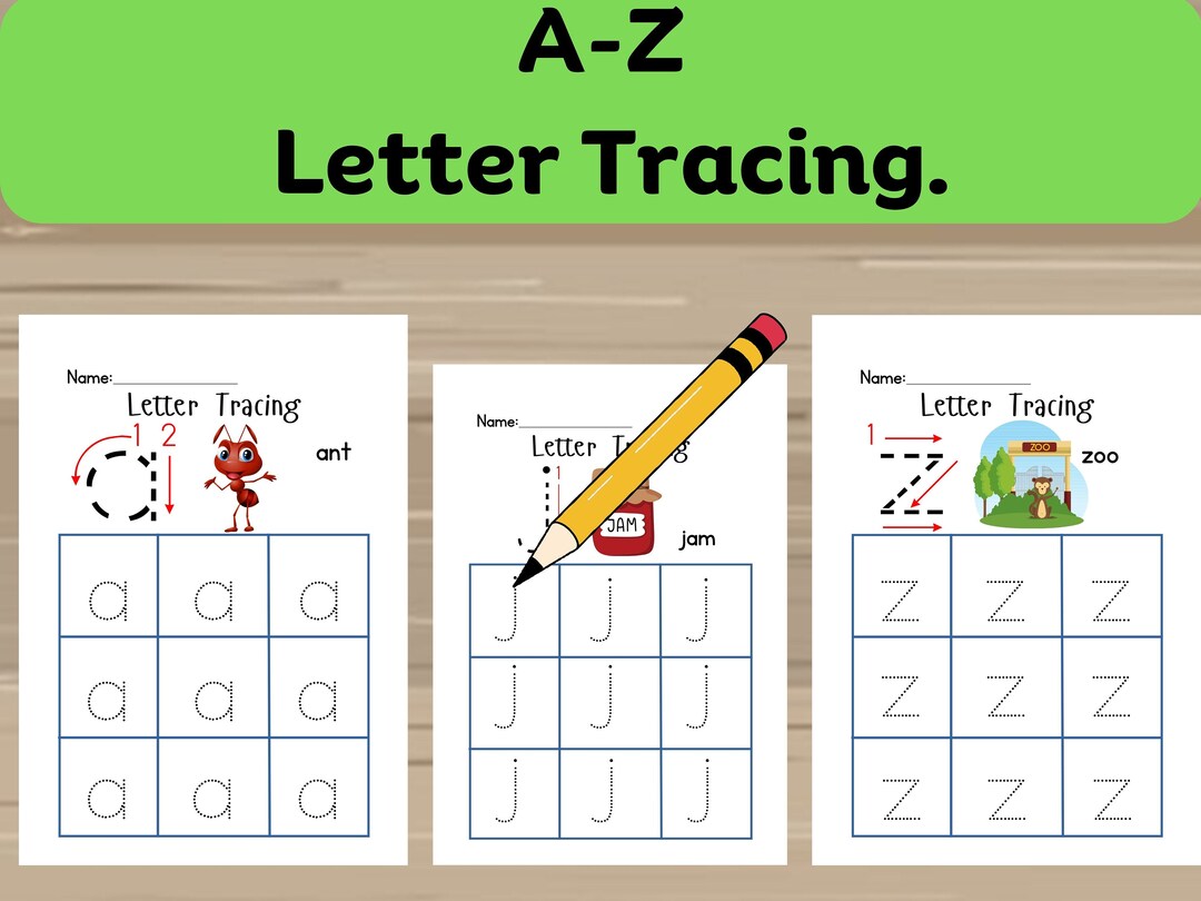 A-Z Letter Tracing Lowercase Printable Alphabet Tracing - Etsy