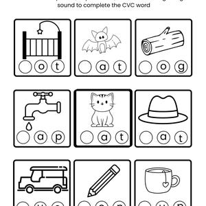 Beginning Sounds Worksheets, CVC Worksheets, Phonics Activities for ...